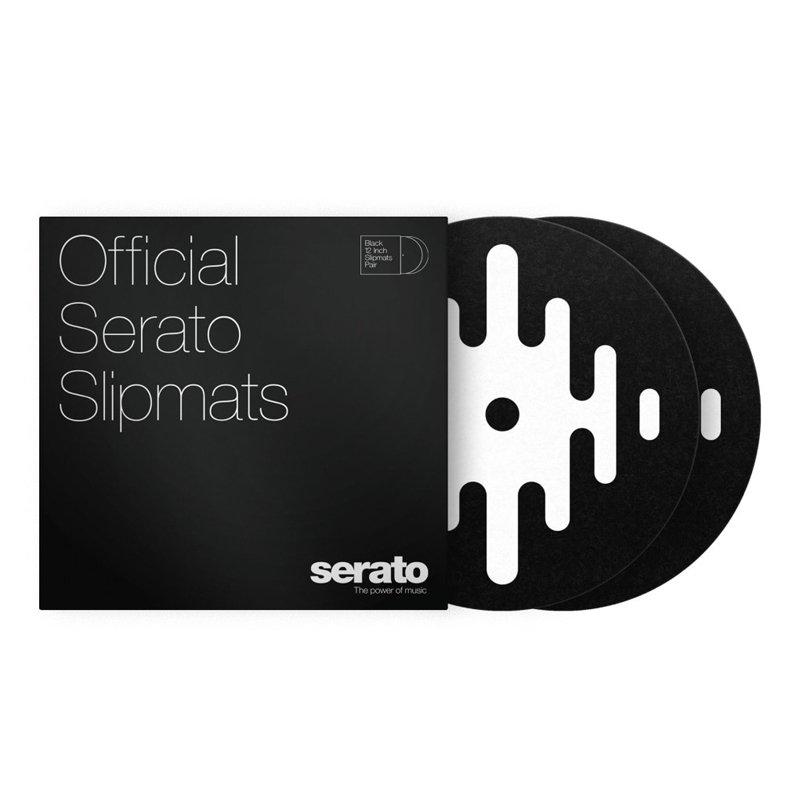 Serato DJ Logo Slipmats - White on Black (para)