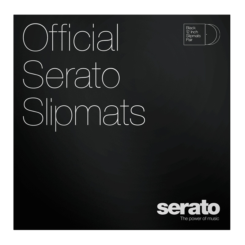 Serato DJ Logo Slipmats - White on Black (para)